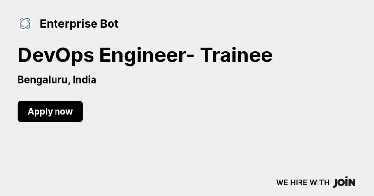 Enterprise Bot Hiring for Freshers as DevOps Engineer Trainees