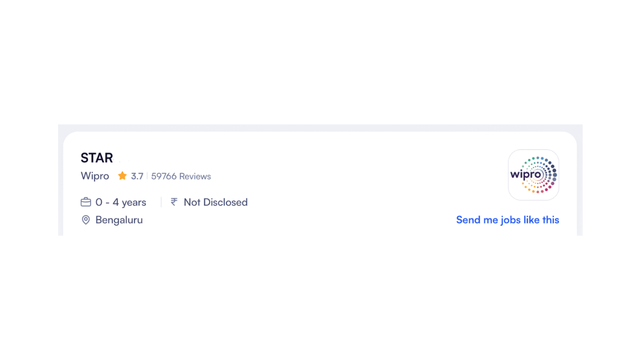 Wipro STAR Program 2025 - Bengaluru Hiring for 0-4 Years Experience