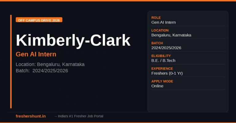 Kimberly-Clark Gen AI Intern 2026 | Bengaluru GDTC | Apply Now ...