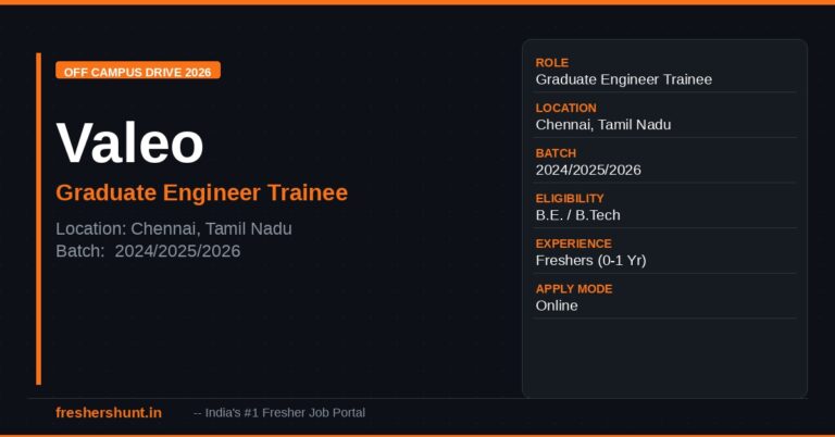 Valeo Off Campus Drive 2026 | Graduate Engineer Trainee | Chennai ...
