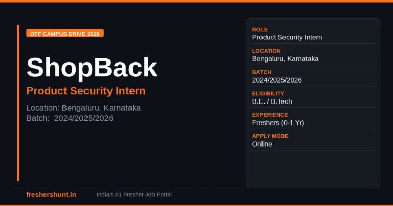 ShopBack Off Campus Drive 2026 | Product Security Intern | Bengaluru ...