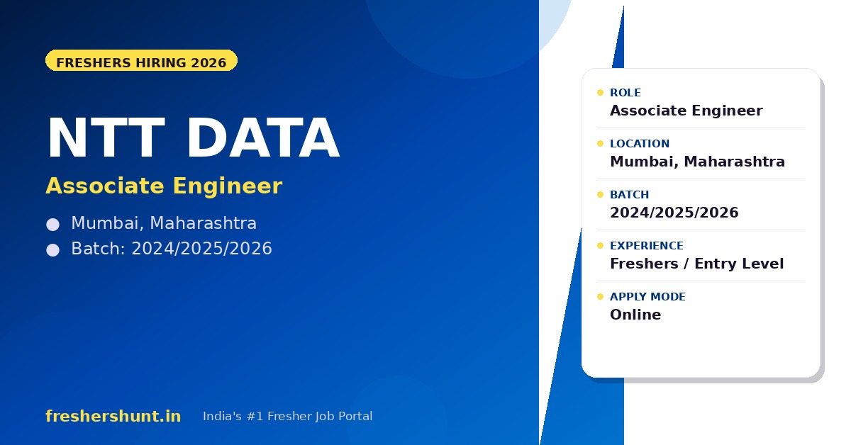 NTT DATA Associate Engineer 2026 | Off Campus Drive | Mumbai — Apply ...